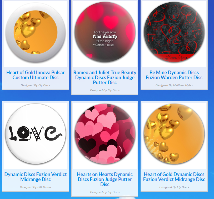 Custom Disc Golf Discs for Valentine's Day - Fly Discs
